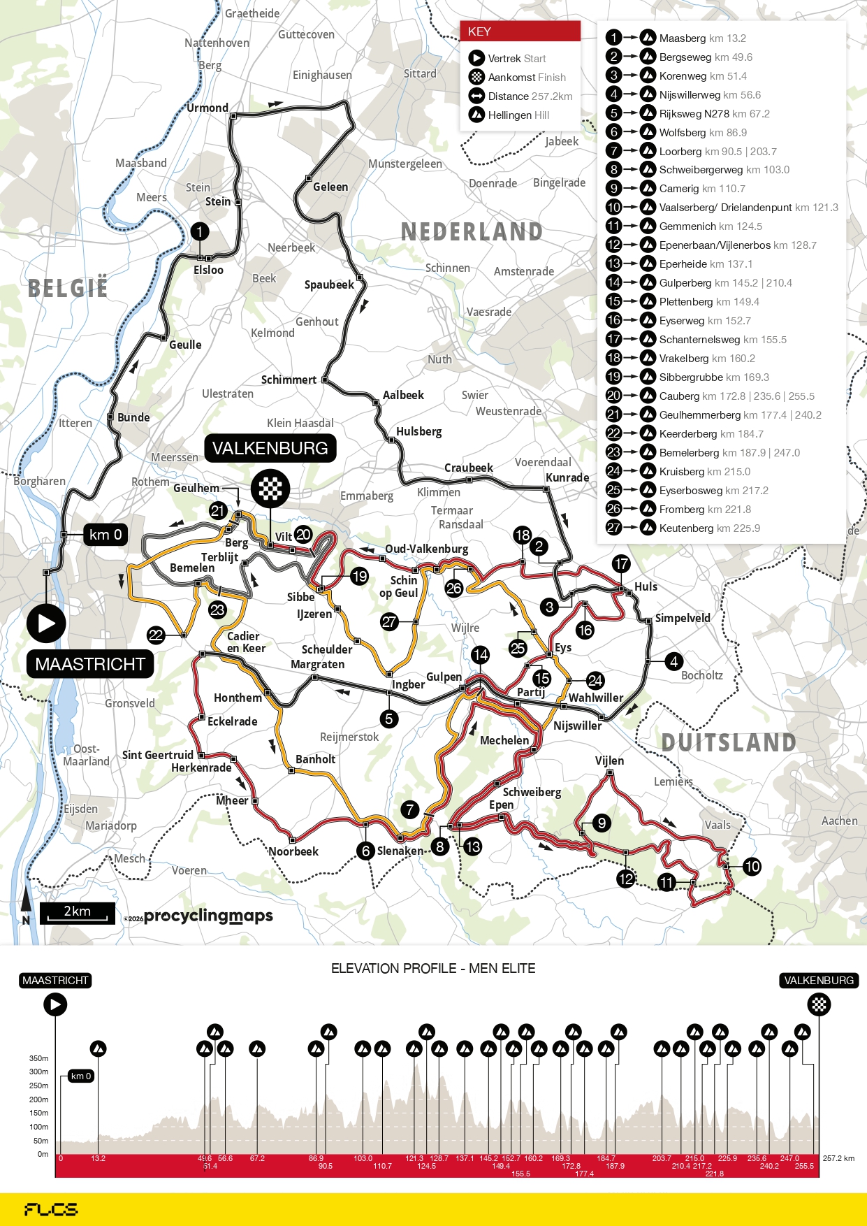 Amstel Gold Race 2026 - Le parcours détaillé et le profil - TotalVelo